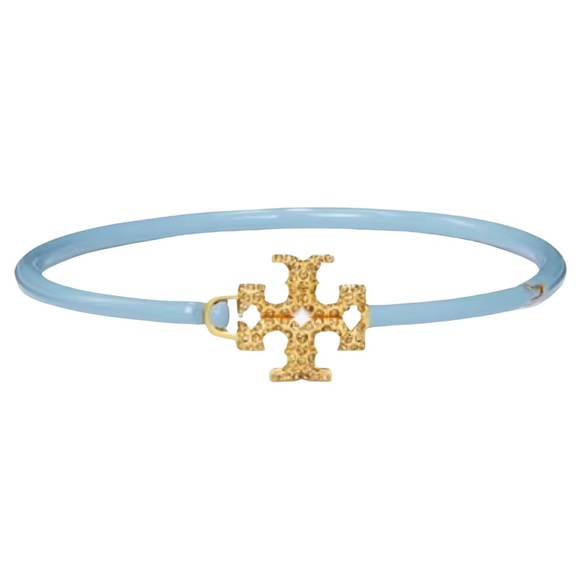 Tory Burch | Jewelry | Tory Burch Eleanor Crystal Logo Bangle Bracelet ...